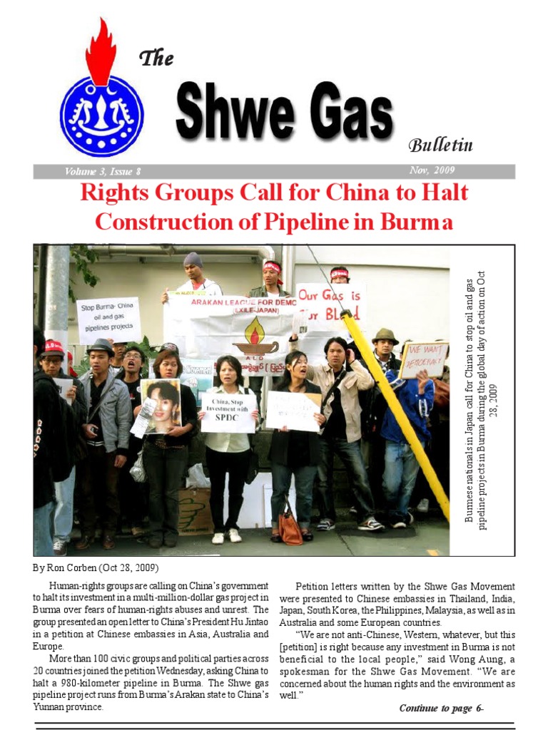 Halt Shwe Gas Pipeline in Burma | PDF | Myanmar | Pipeline Transport
