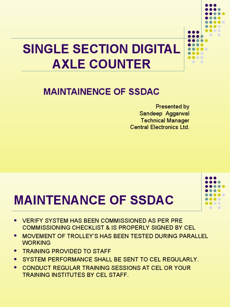 SSDAC - Maintainence | PDF | Detector (Radio) | Relay