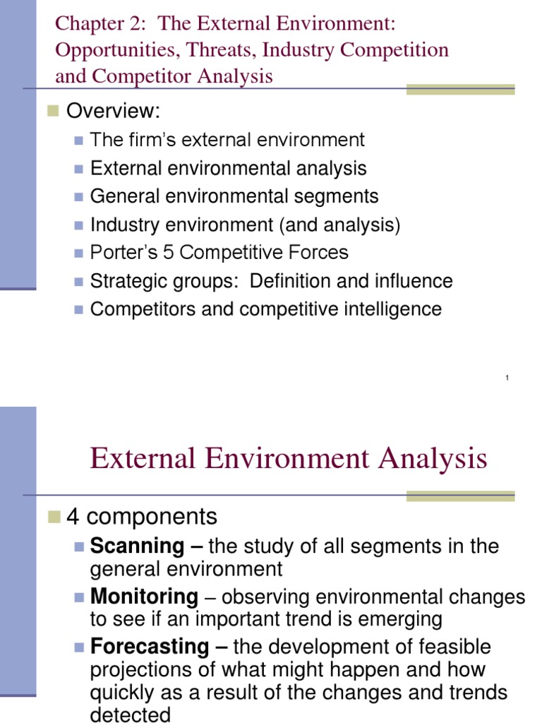 Chapter 2: The External Environment: Opportunities, Threats, Industry ...
