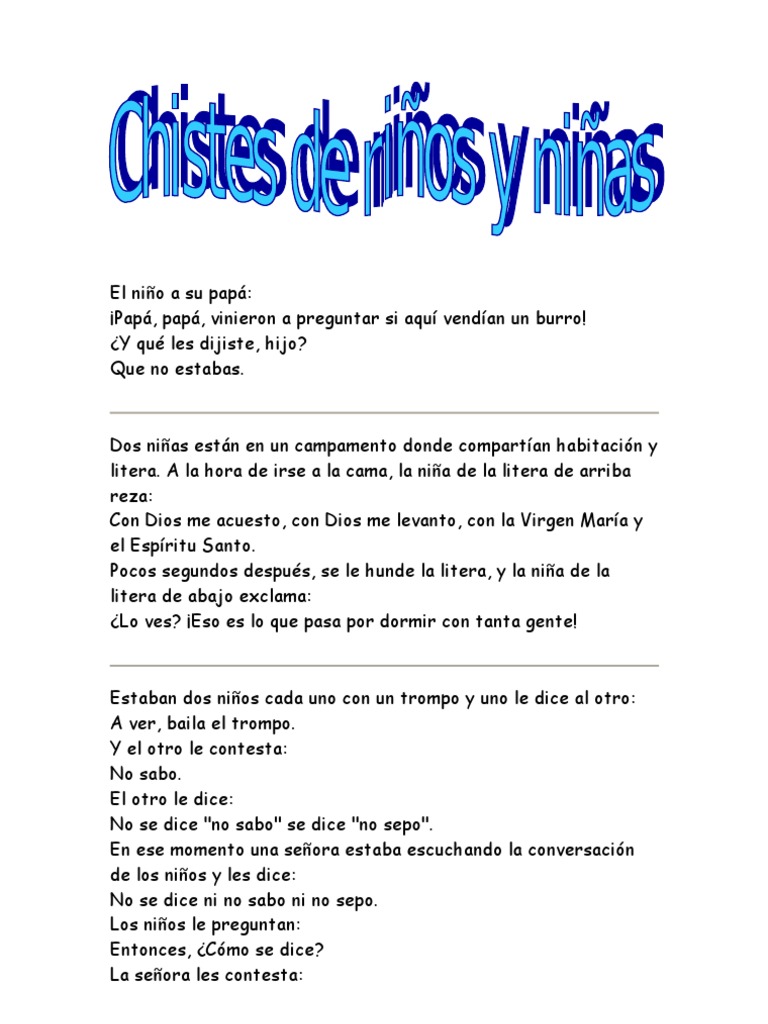 Chistes Inocentes para Niños | PDF | María, madre de Jesús
