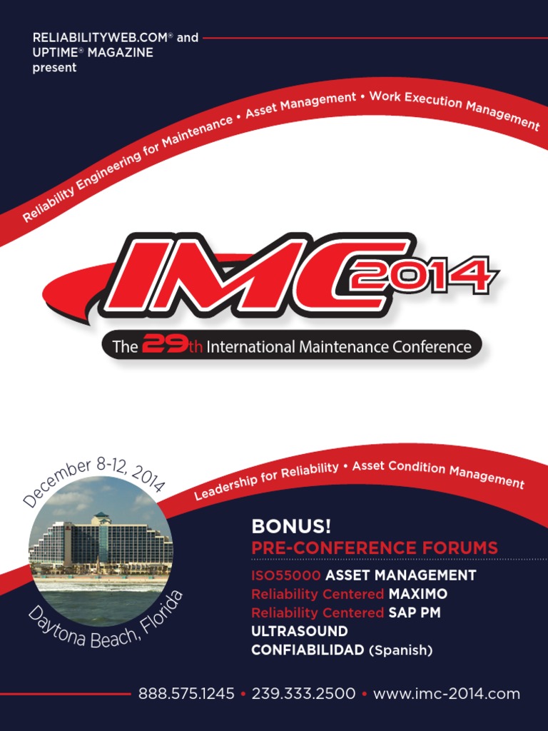 IMC 2014 Brochure JB 1 | PDF | Reliability Engineering | Leadership