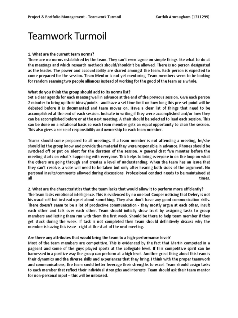 Team Turmoil | PDF | Applied Psychology | Social Psychology