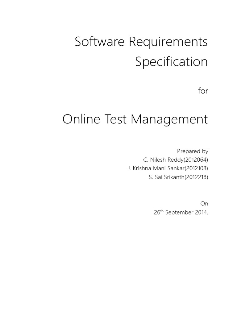 SRS - Online Test Management Tool by III | Test (Assessment) | Php