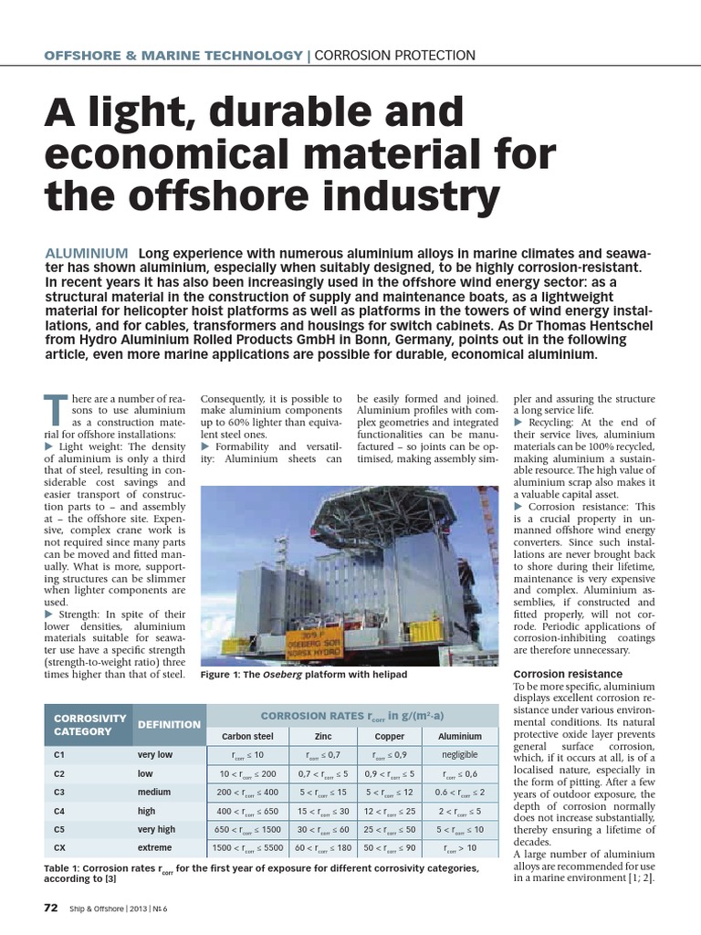 A Light. Durable and Economical Material For The Offshore Industry ...