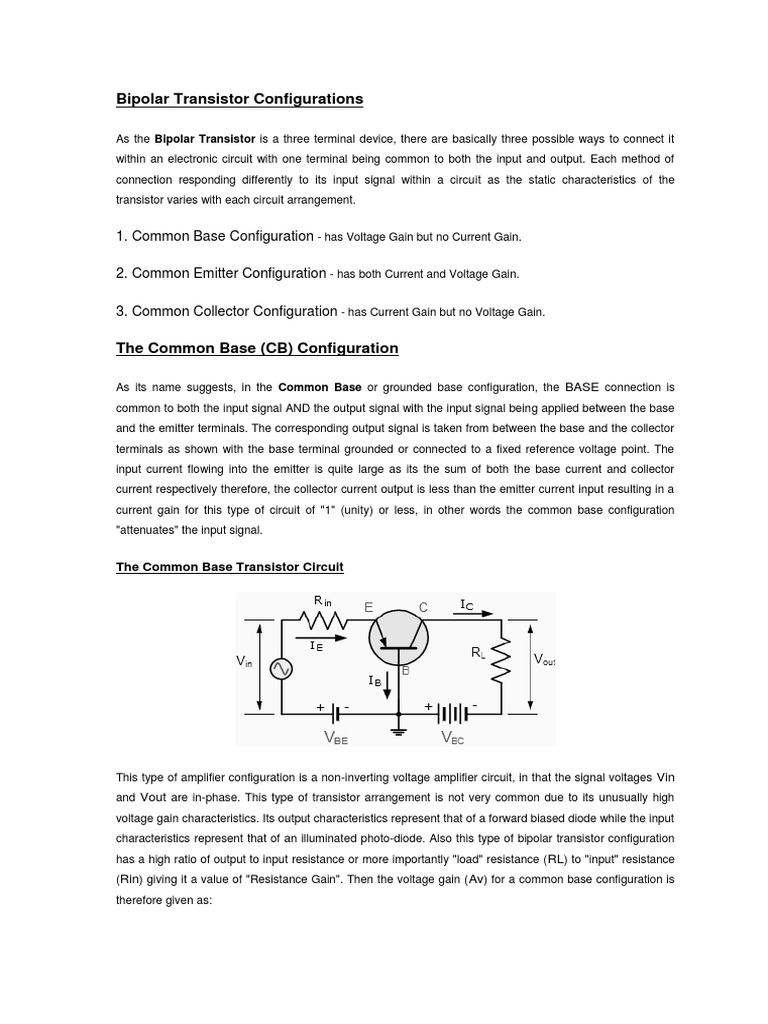 6088dbipolar Transistor Configurations | PDF | Bipolar Junction ...