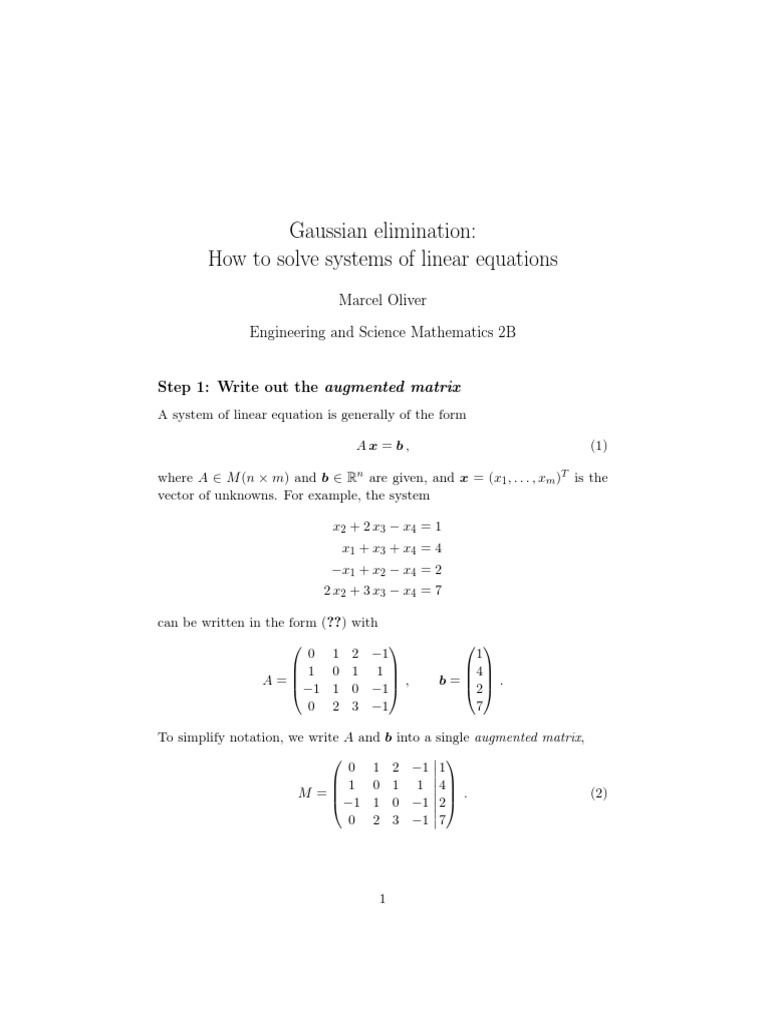 Latex Test PDF Rendering | PDF | System Of Linear Equations | Matrix ...