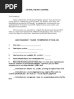 Position Analysis Questionnaire (PAQ) Example Template | PDF