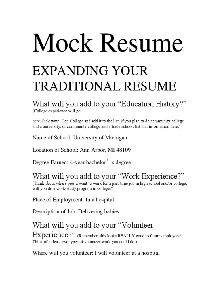 Mock Resume | PDF