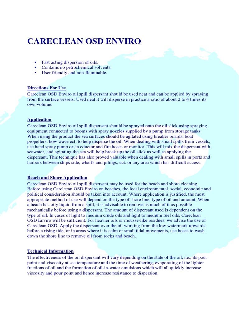 Care Clean Osd Enviro | PDF | Oil Spill | Petroleum