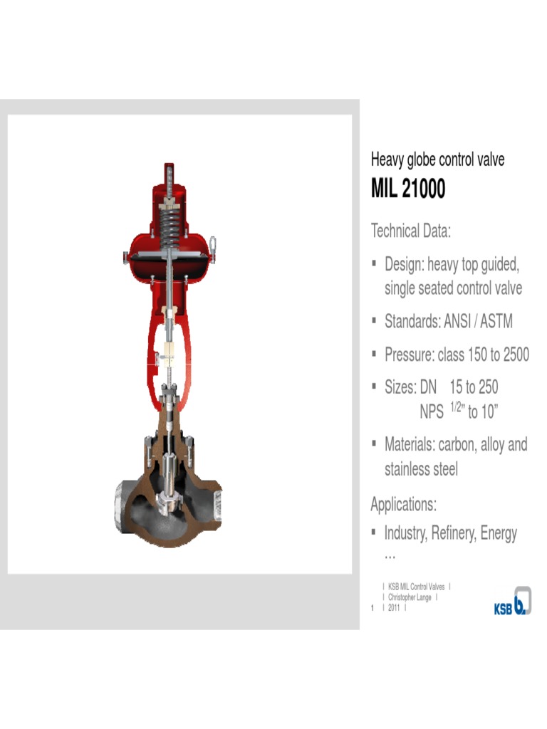 KSB MIL Control Valves Overview | PDF | Technology & Engineering