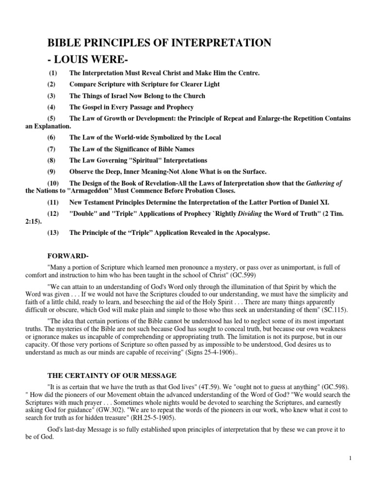 Bible Interpretation Principles Explained | PDF | Armageddon | Book Of ...