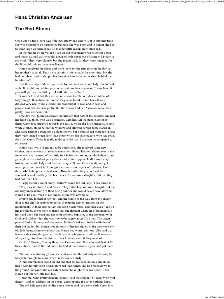 The Red Shoes - Kids Story | PDF