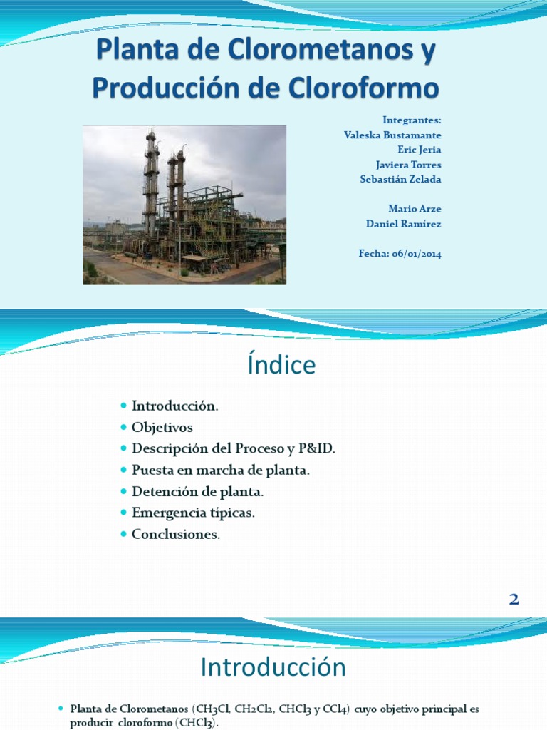 Planta de Clorometanos y Producción de Cloroformo FINAL | PDF | Ácido clorhídrico | Gases