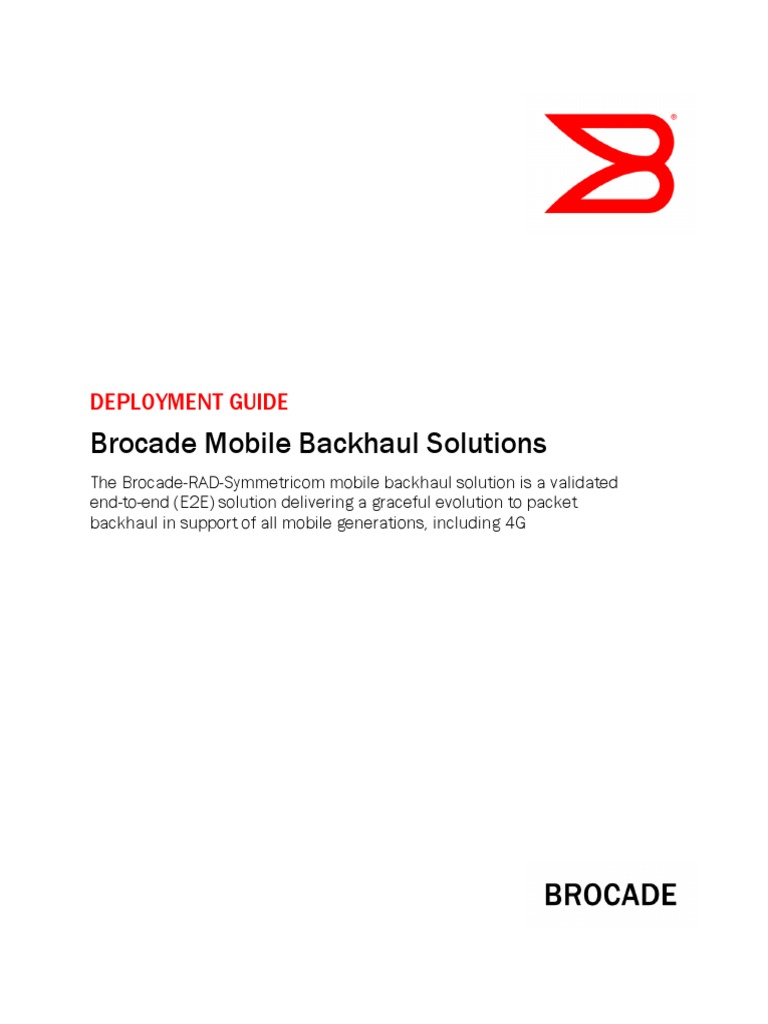 RAD Brocade-Mobile-Backhaul-Solutions-Dg PDF | PDF | Quality Of Service | Computer Network