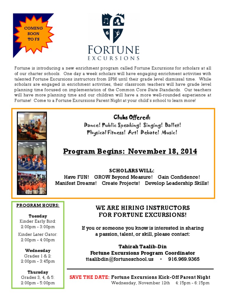Excursions Program Flyer - FS | PDF
