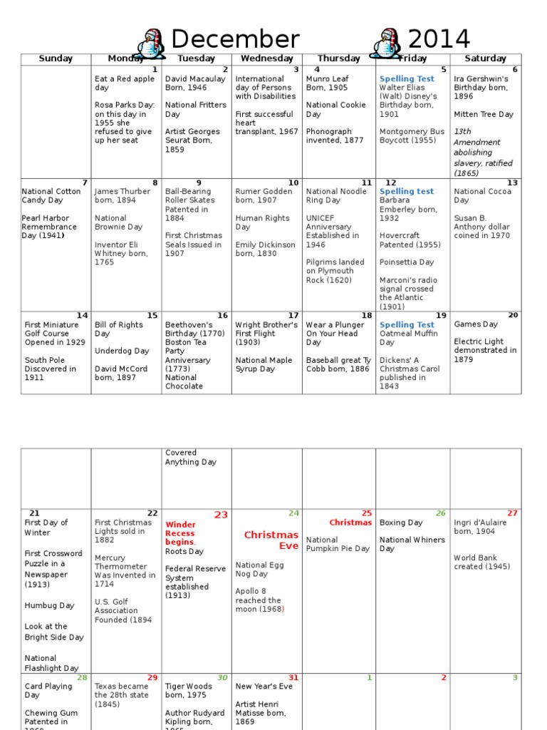 December Calendar | PDF