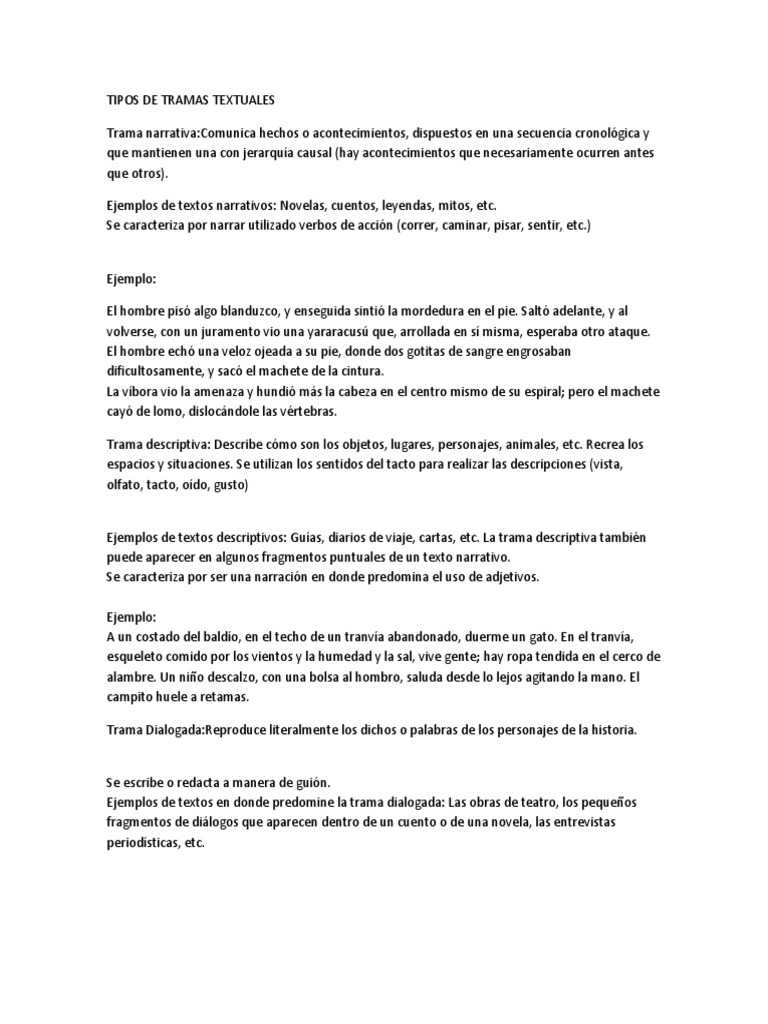 Tipos de Tramas Textuales | PDF | Certeza | Moralidad
