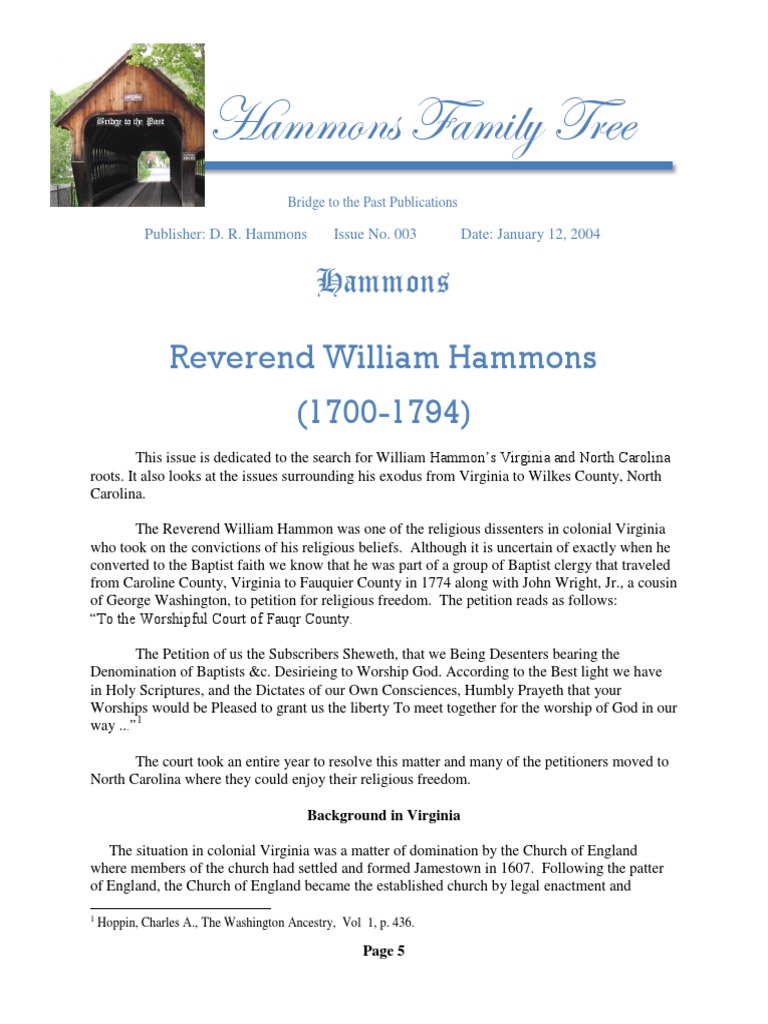 NL 3 - William Hammon Story | PDF | Baptists | Religion And Belief