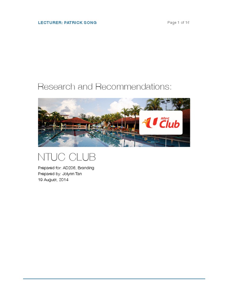NTUC Club Brand Research | PDF | Brand | Social Media