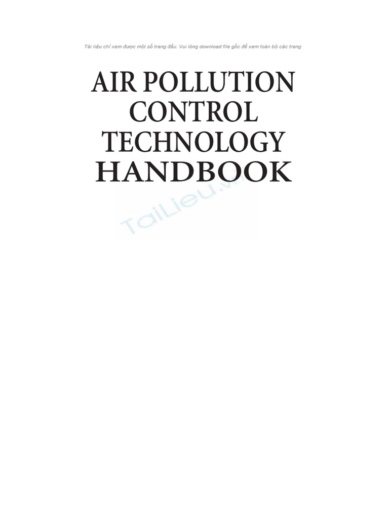 Air Pollution Control Technology Handbook 9115 | PDF | Clean Air Act ...