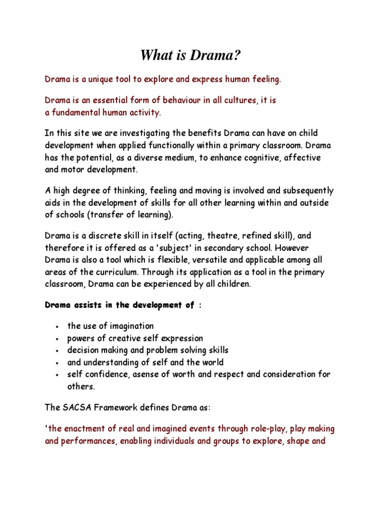 What Is Drama | PDF | Theatre | Psychological Concepts