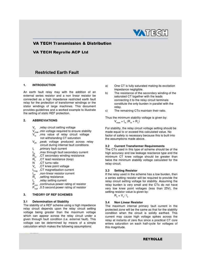 High Impedance REF Protection Guide | PDF | Transformer | Resistor