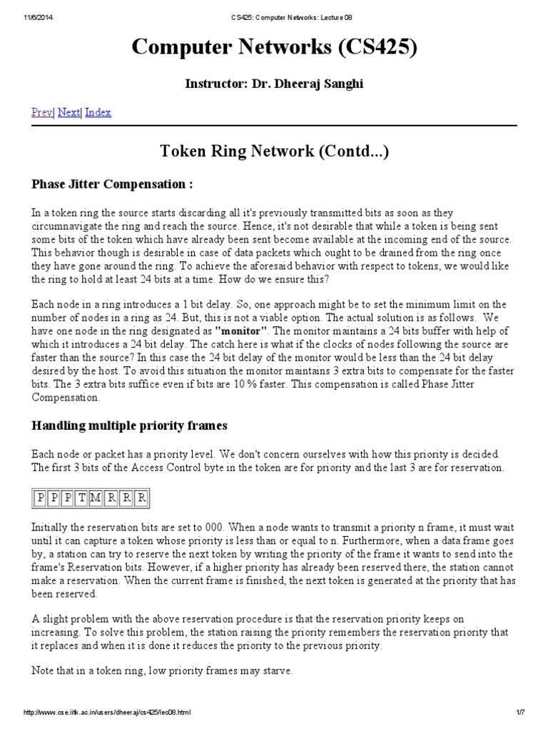 CS425 - Computer Networks - Lecture 08 PDF | PDF | Network Packet | Node (Networking)