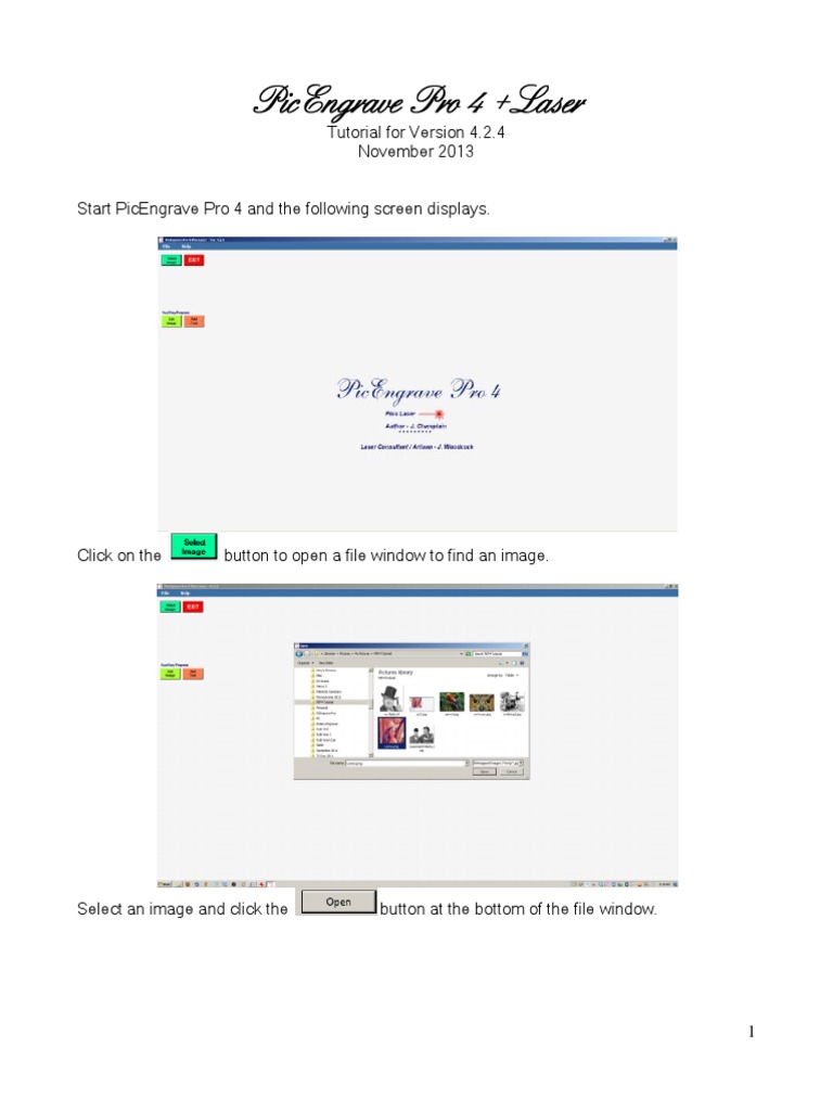 PicEngrave Pro Tutorial | PDF | Engraving | Software