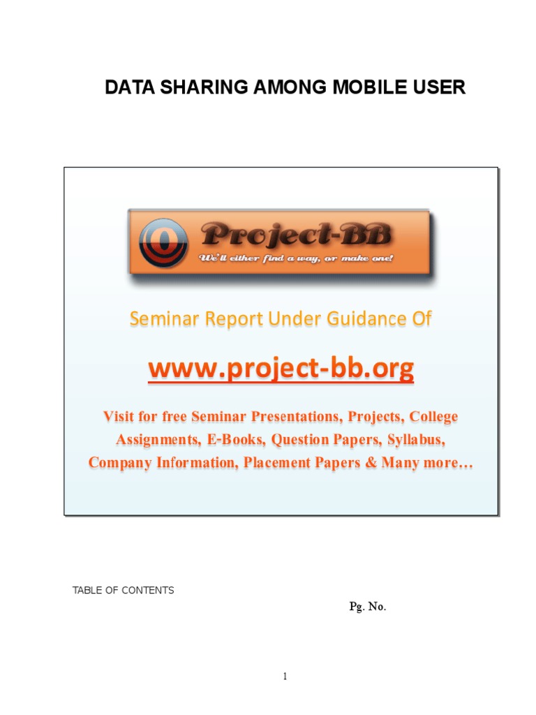 Data Sharing Among Mobile User: Pg. No | PDF | Replication (Computing) | Databases