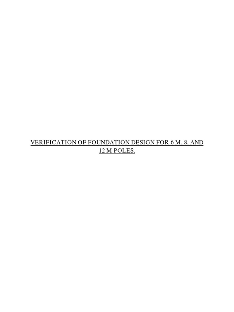 Foundation Design for Pole Verification | PDF