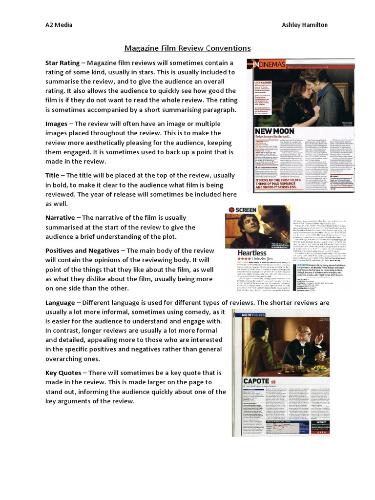 Magazine Film Review Conventions | PDF | Career & Growth | Language ...