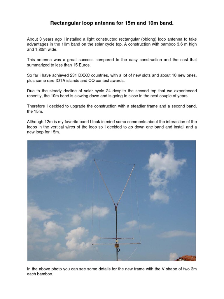 2 Band Rectangular Oblong Loop Antenna for 15m and 10m En | Coaxial ...