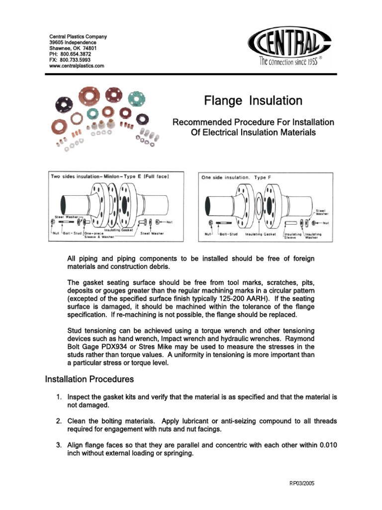 Flange Insulation Installation Guide | PDF | Screw | Nut (Hardware)