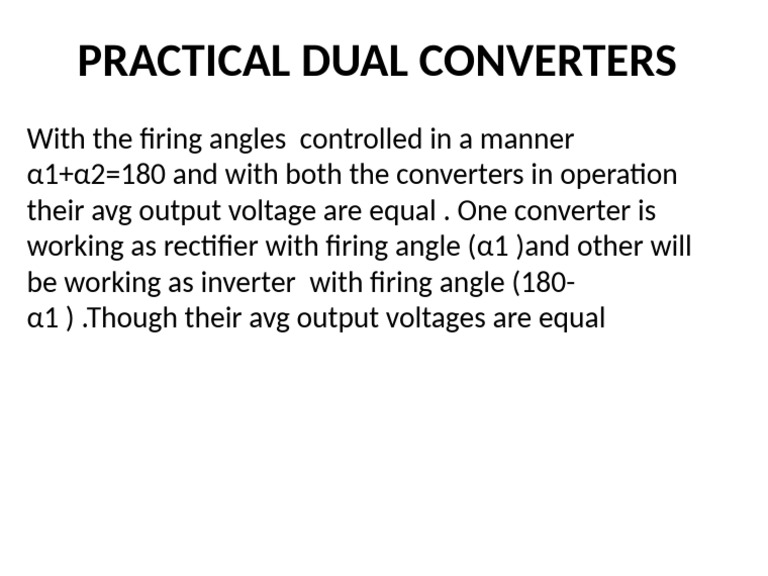 Practical Dual Converters Explained | PDF | Science & Mathematics