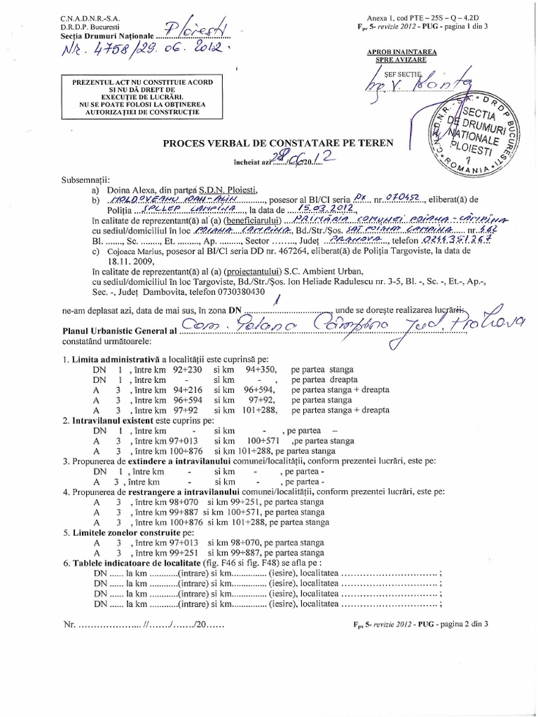 27 Proces Verbal de Constatare S.D.N | PDF