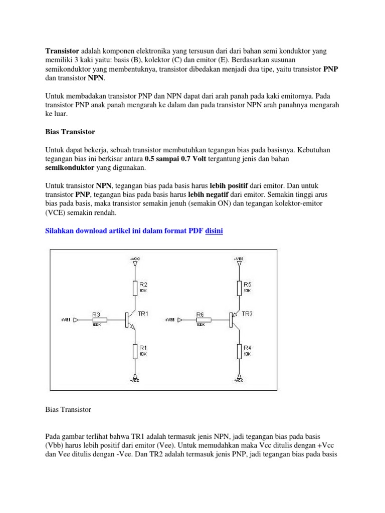 Transistor Adalah Komponen Elektronika Yang Tersusun Dari Dari Bahan ...