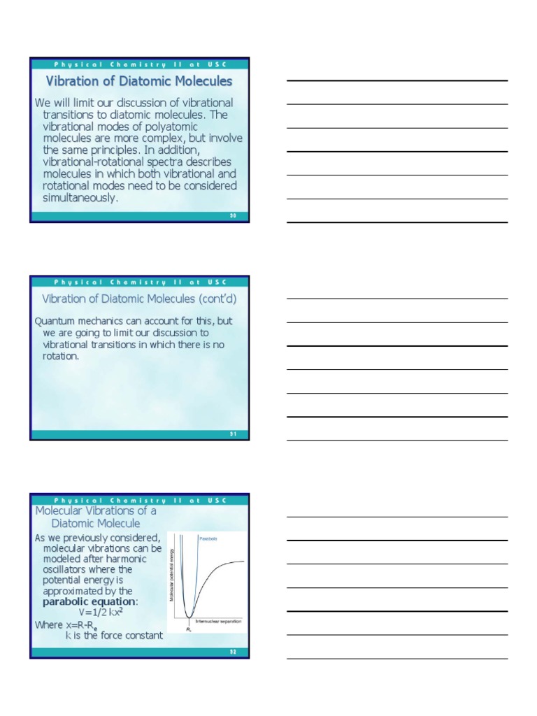 Vibration of Molecules | PDF | Molecules | Energy Level