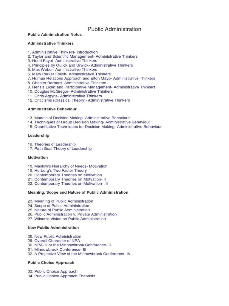 Synergy Pub Ad Class Notes | PDF | Bureaucracy | Public Administration