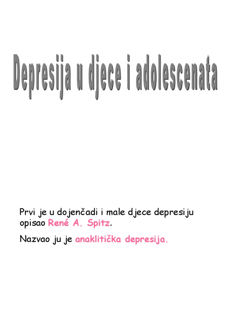 Depresija U Djece I Adolescenata | PDF