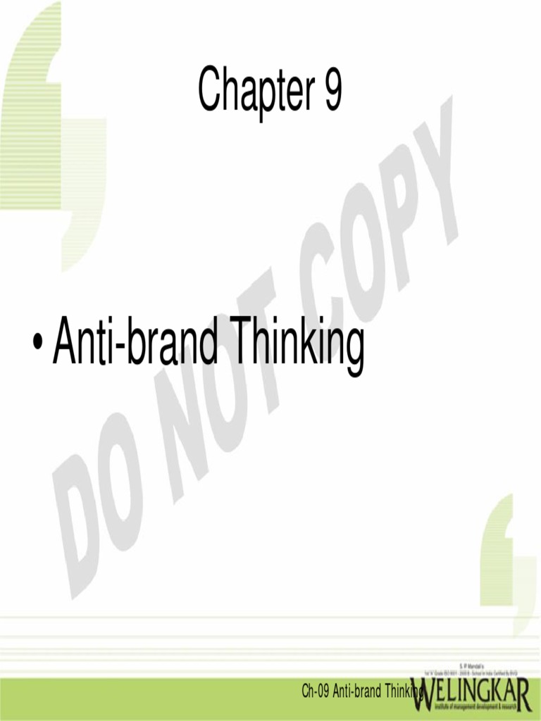Ch-09 Anti-Brand Thinking | PDF | Finance & Money Management | Law