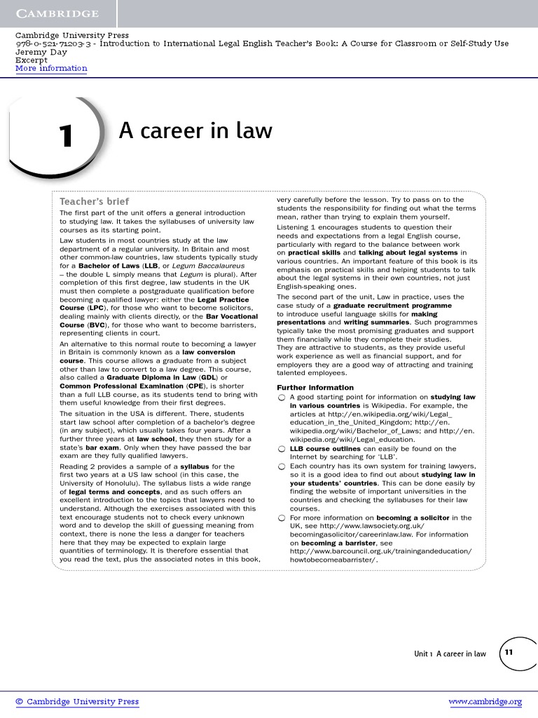 Introduction To International Legal English | PDF | Legal Education ...