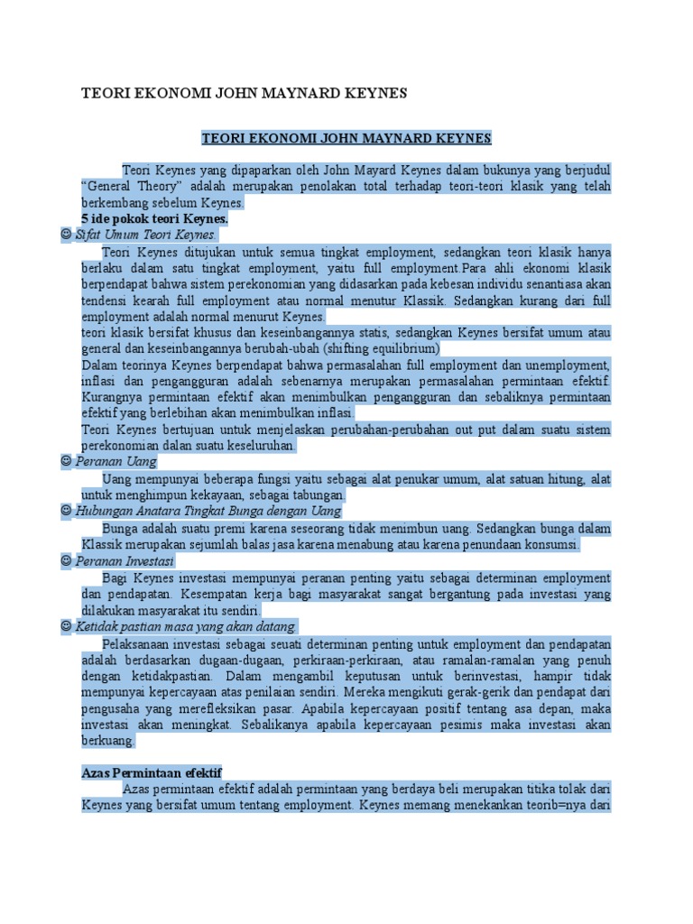 Teori Keynes | PDF