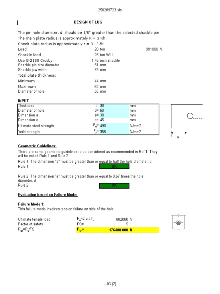 Lifting Lug Design | PDF | Strength Of Materials | Buckling