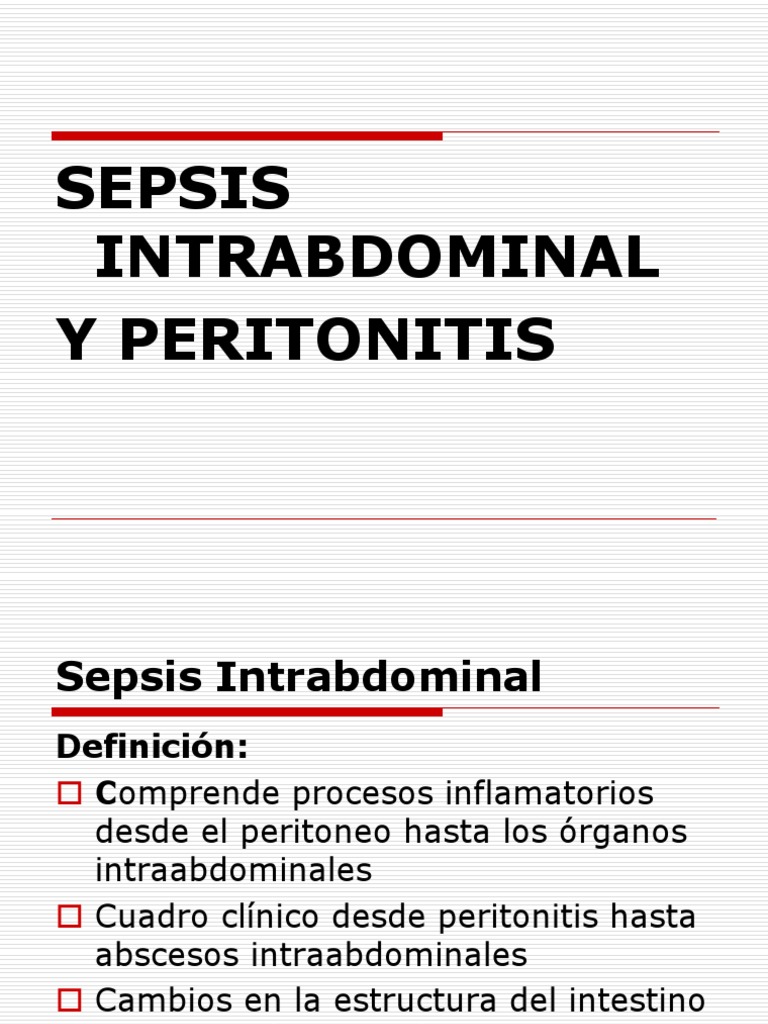 Sepsis y Peritonitis: Tipos y Tratamiento | PDF | Septicemia ...