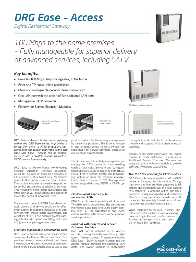 DRG Ease Access | PDF | Fiber To The X | Customer Premises Equipment