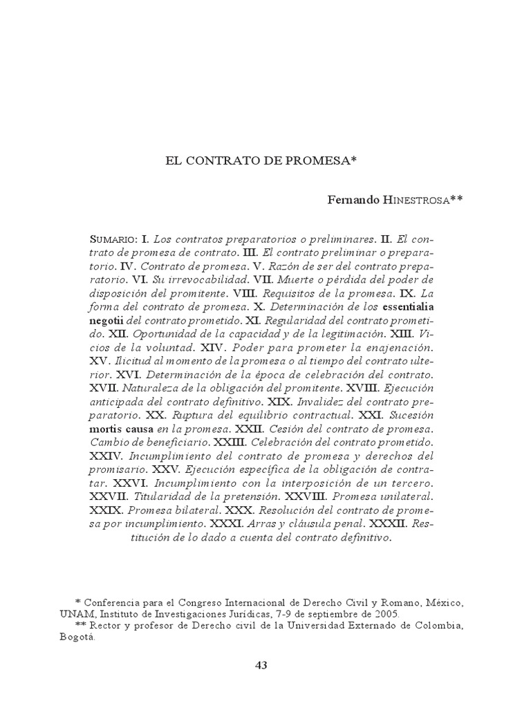 Contrato de Promesa | Conceptos legales | Instituciones sociales