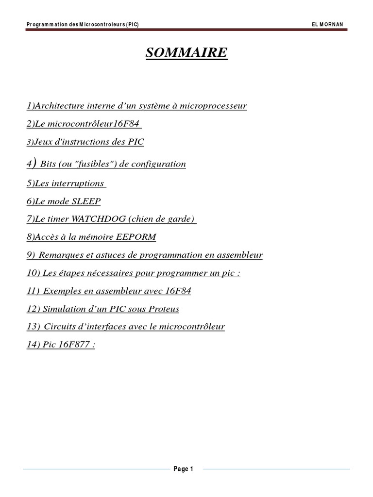 Programmation Des Microcontroleurs | PDF | Microcontrôleur | Entrée/Sortie