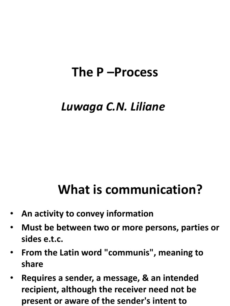 P process.ppt | Communication | Evaluation