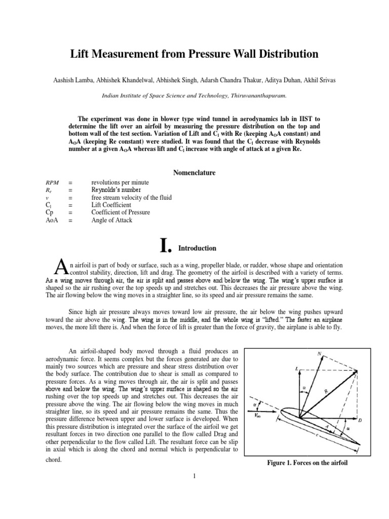 Lift Measurement from Airfoil Pressure Data | PDF | Lift (Force) | Wing