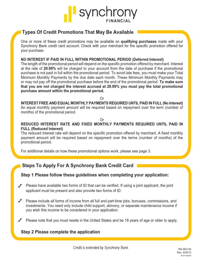 Synchrony | PDF | Interest | Credit Card